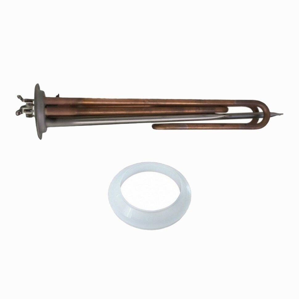 Комплект ТЭН 2 кВт (2000 Вт) RF для водонагревателя Thermex, Garanterm, Electrolux EWH, Timberk под анод М4 клеммы под винт + прокладка, 20122K1