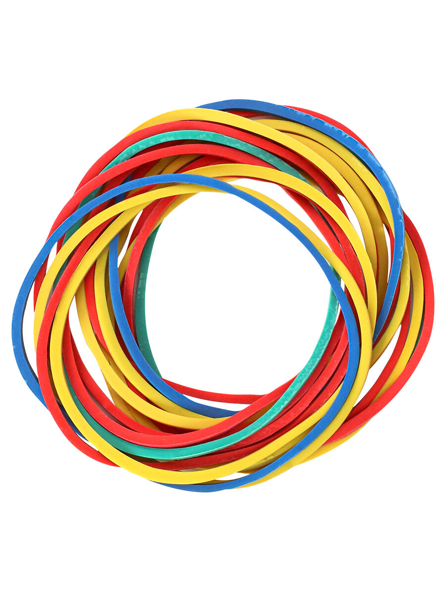 Резинка банковская D60мм 100гр, ассорти