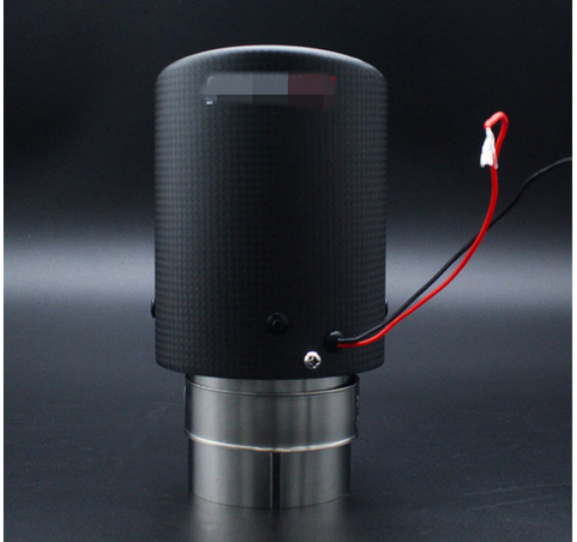 1 шт. Универсальный вход 63 мм Выход 89 мм Настоящий карбон матовый Выхлоп Красный светодиод