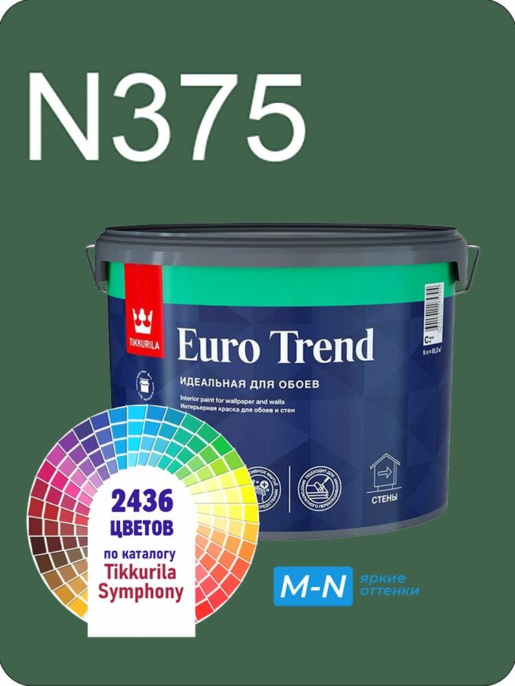 Краска для обоев Tikkurila Euro Trend 9л. яркие оттенки N375