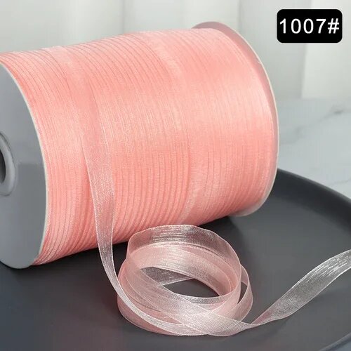 Органза лента 10 мм, 10 м, merylover Розовый, Champagne