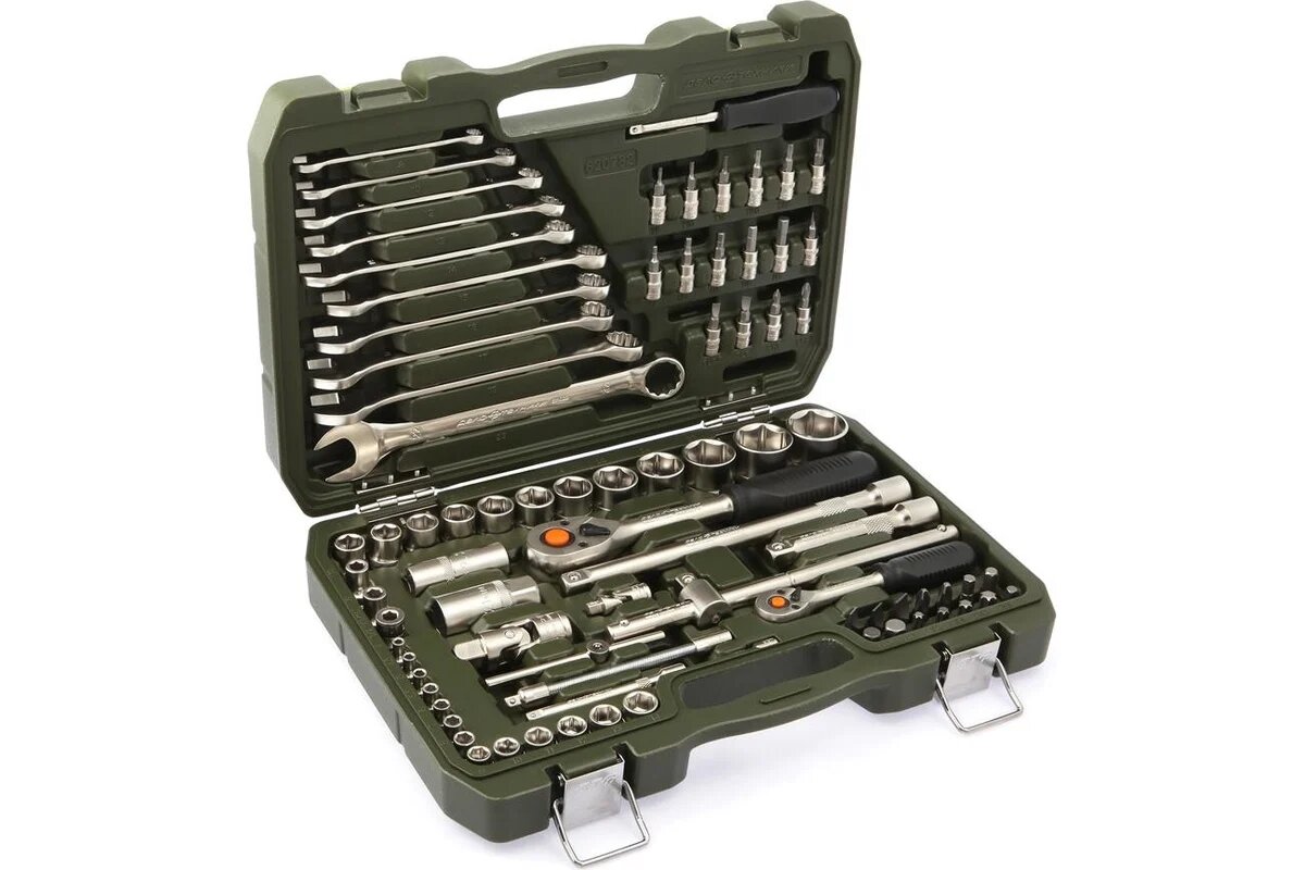 Набор инструментов 82 предмета 1/2", 1/4" (ДелоТехники)