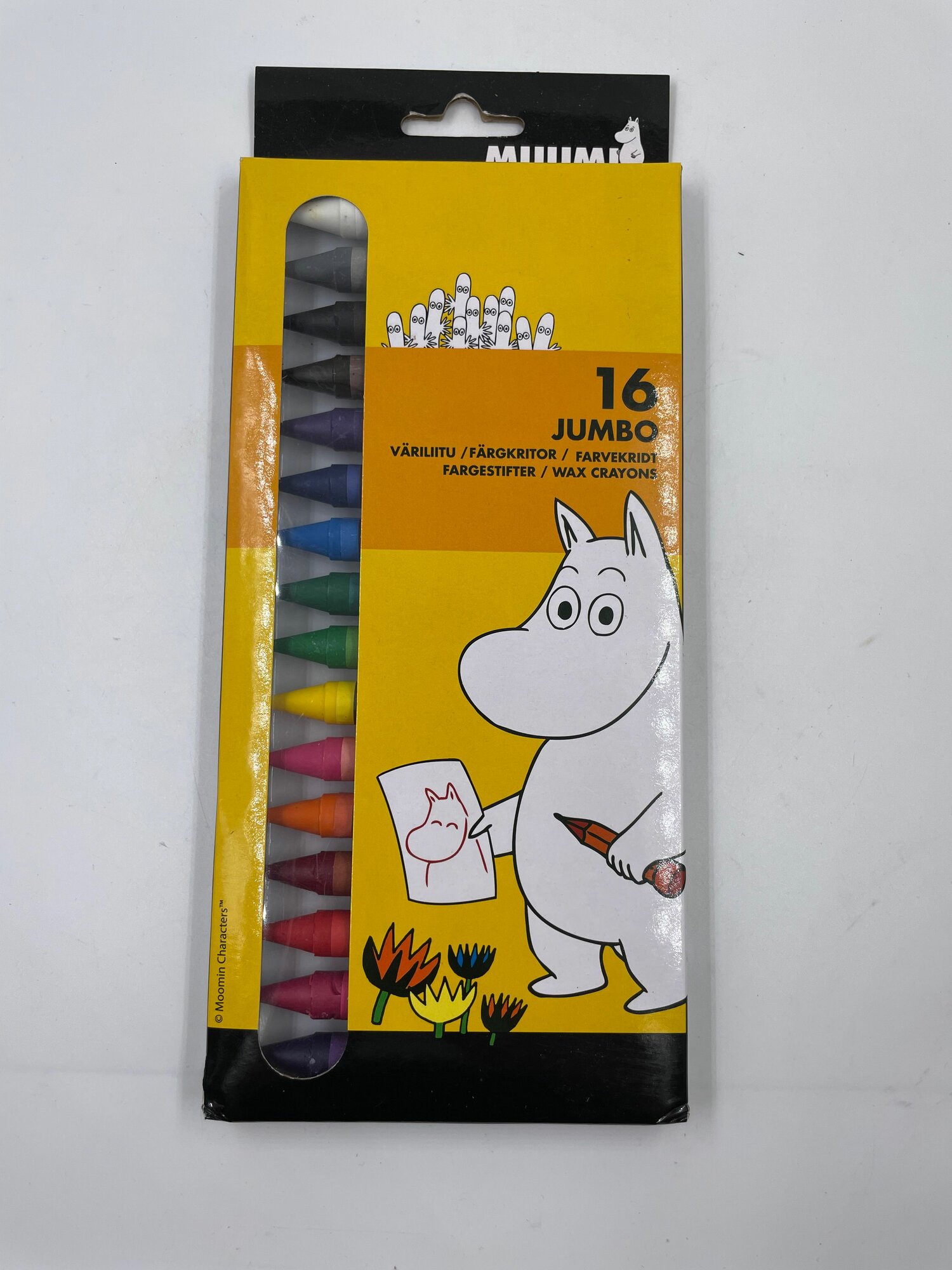 Мелки восковые разноцветные Muumi jumbo, 16 шт. (из Финляндии)