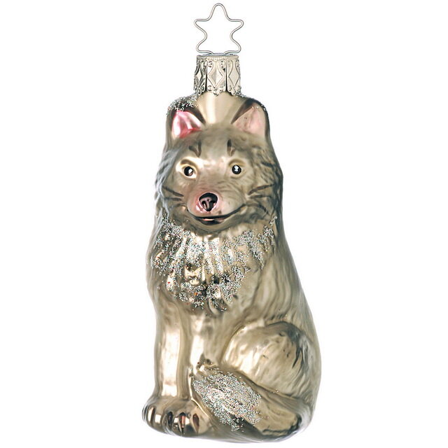 Стеклянная елочная игрушка Волк 11 см, Inge Glas (Инге Глас), 10086S006