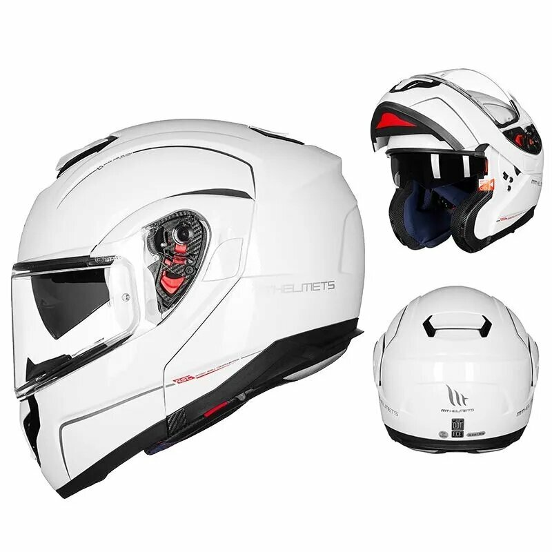 MT HELMETS Мотошлем, цвет: белый, размер: M