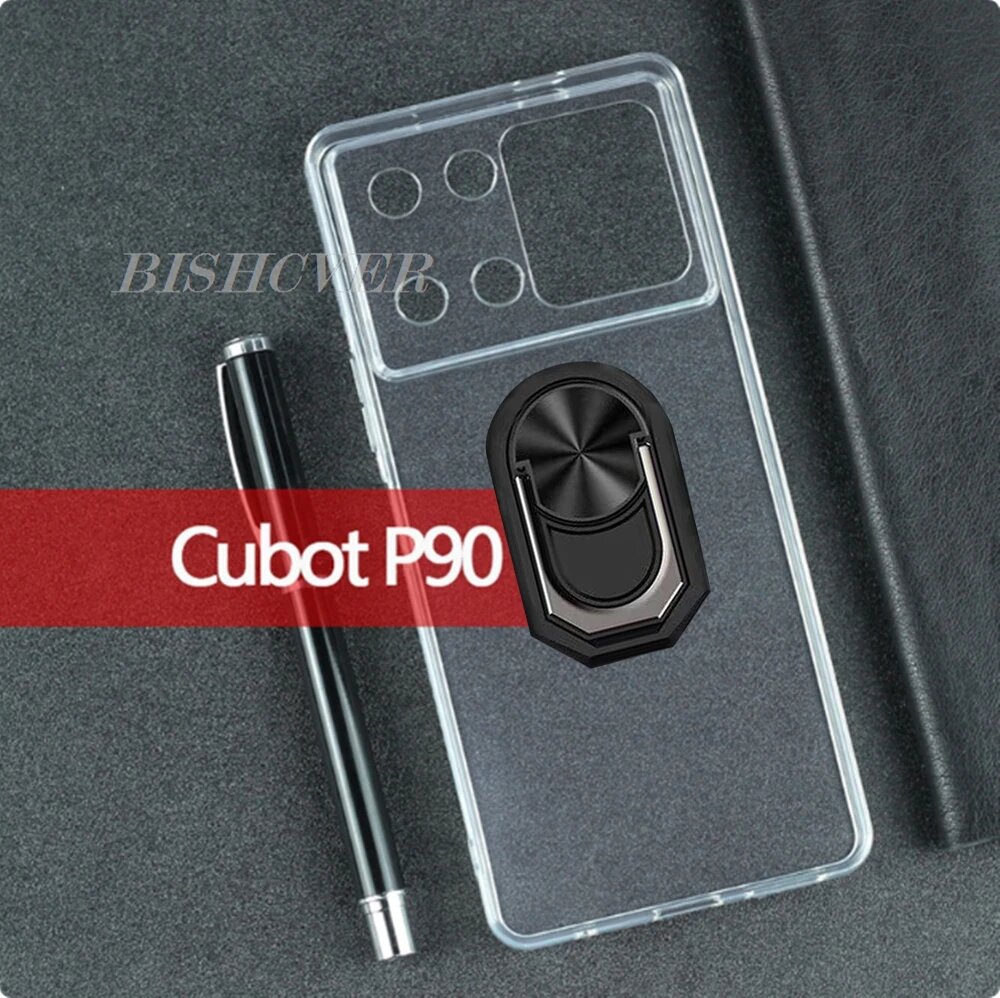 Чехол Cubot P90 Clear с кольцом, TPU C Black