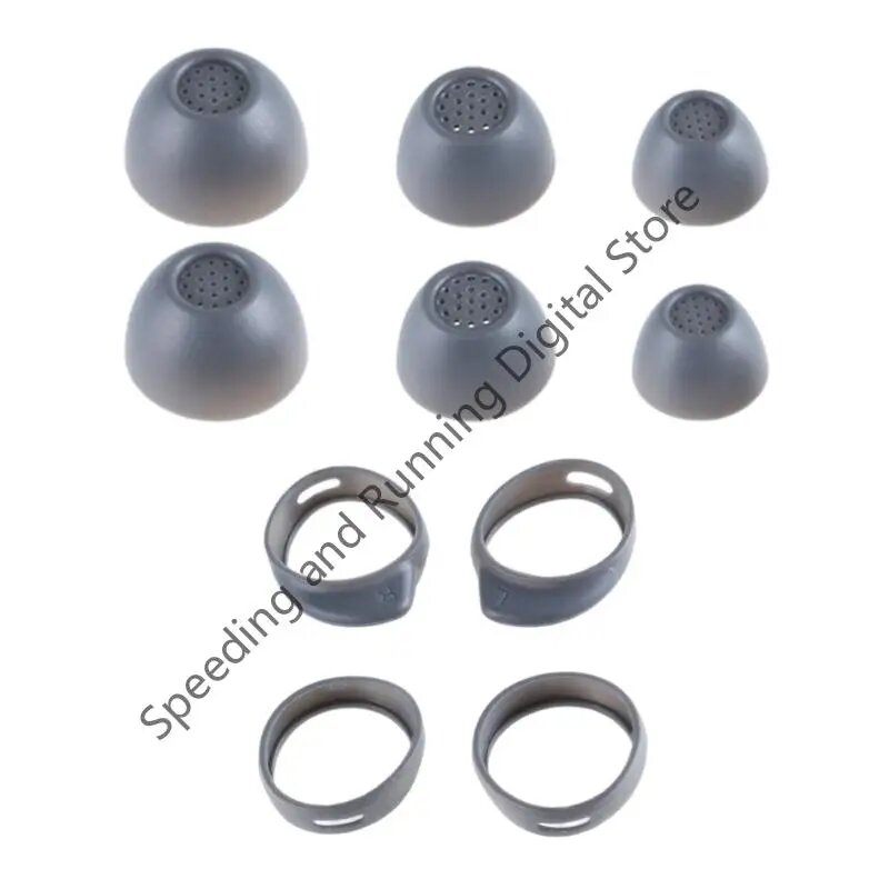 Силиконовые насадки для Samsung Galaxy Buds FE, DARK GRAY, 10 шт