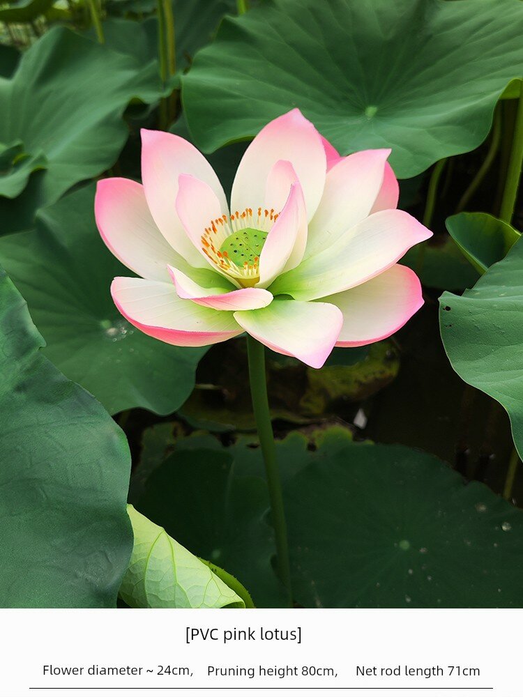 Китайский лотос, искусственный цветок, листья лотоса, лотос с шестом, лотос для гостиной, искусственный цветок,