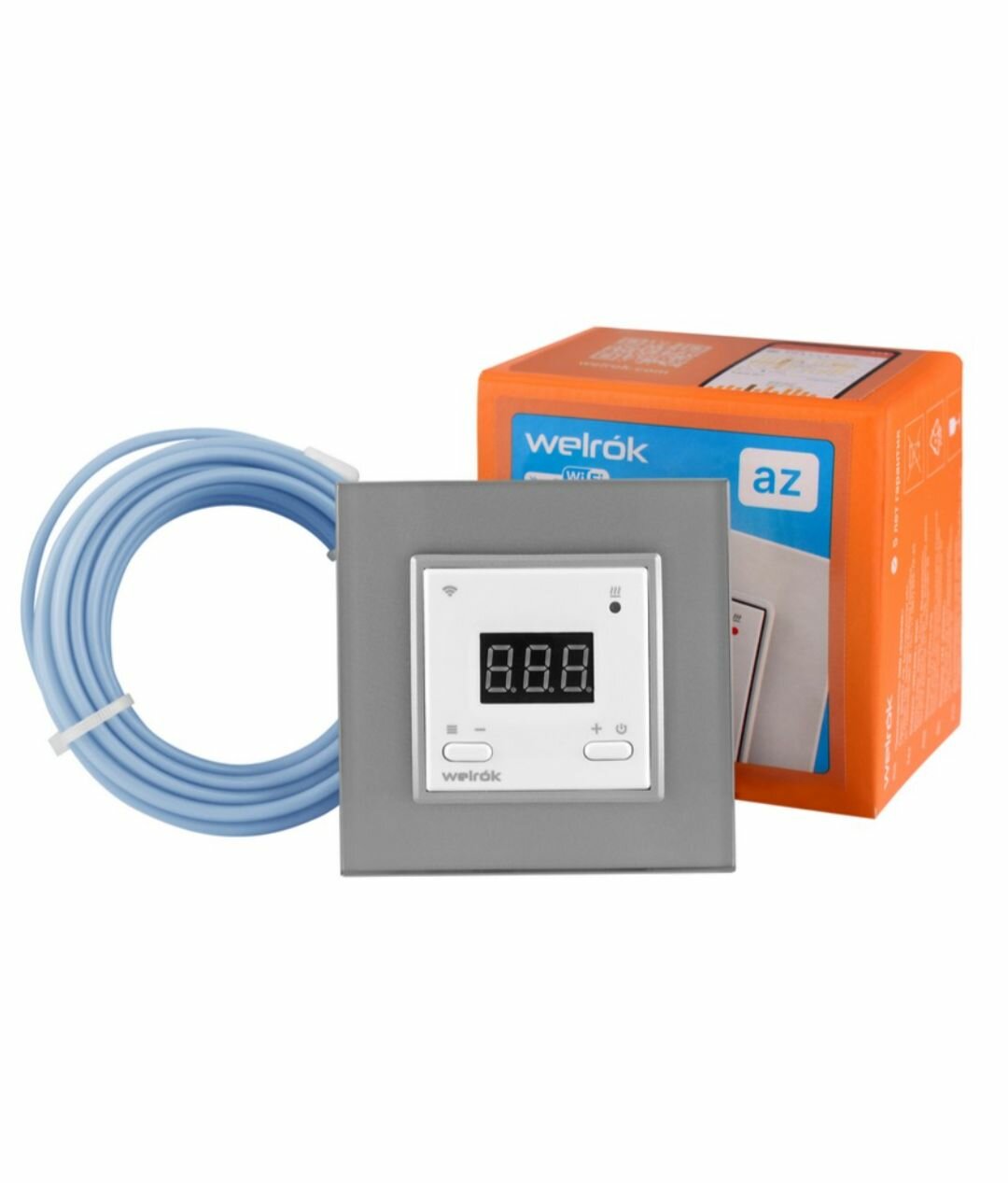 Умный термостат Welrok AZ Wi-Fi для теплого пола, белый встраиваемый в рамку Livolo, сенсорное управление, датчик 3 м