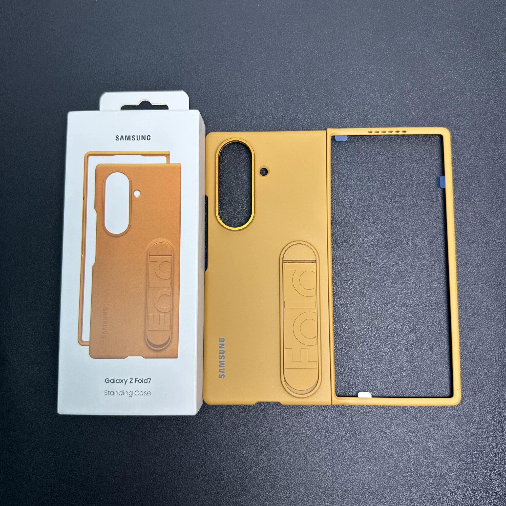 Коричневый защитный чехол с подставкой для Samsung Galaxy Z Fold7, полная защита спереди и сзади, ударопрочный дизайн,
