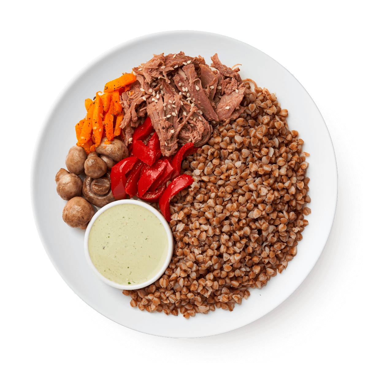 Гречка Из Лавки с рваной говядиной и овощами, пластиковый контейнер, 290 г