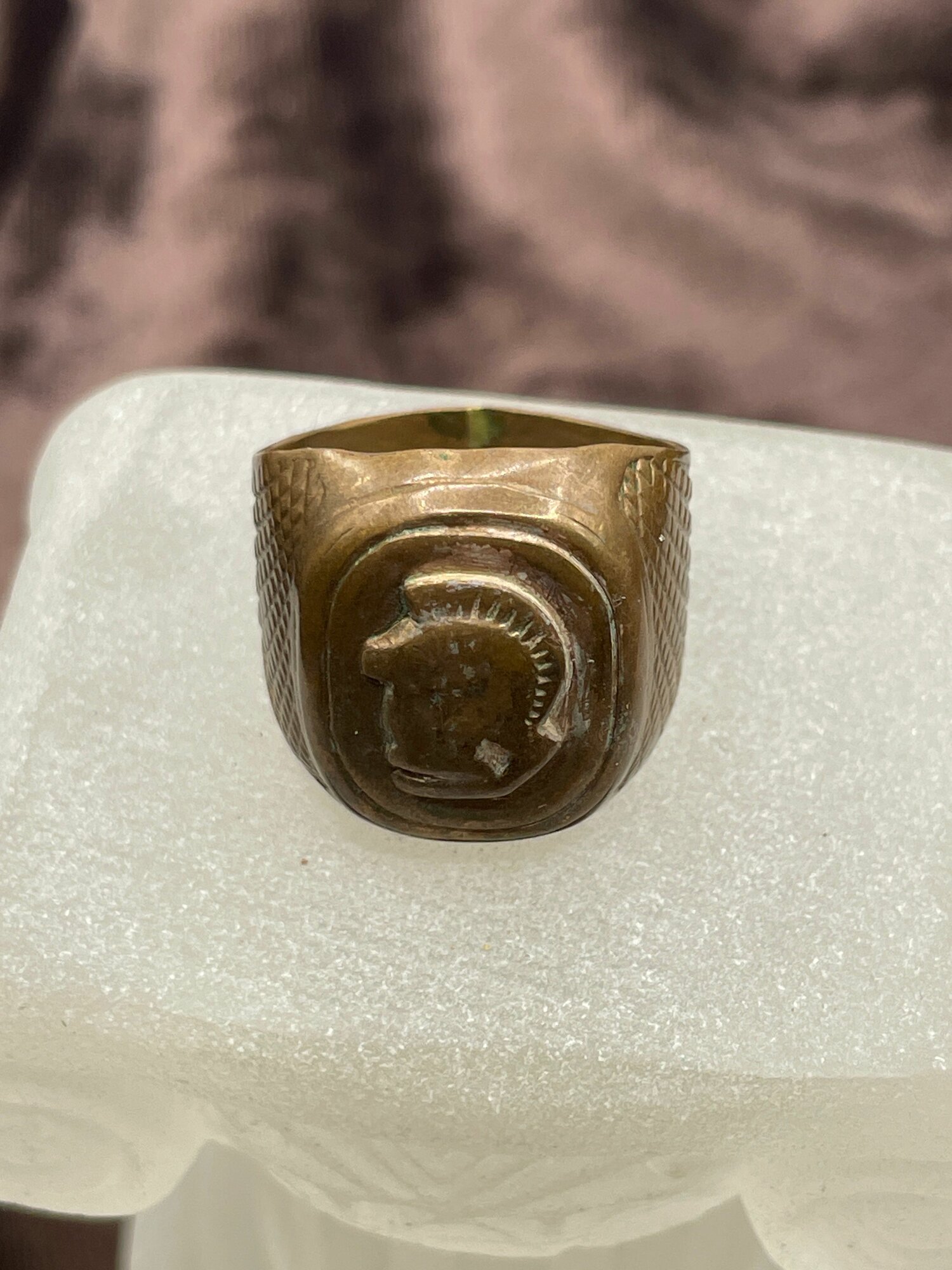 Винтажное кольцо, печатка, рыцарь, размер 19,5
