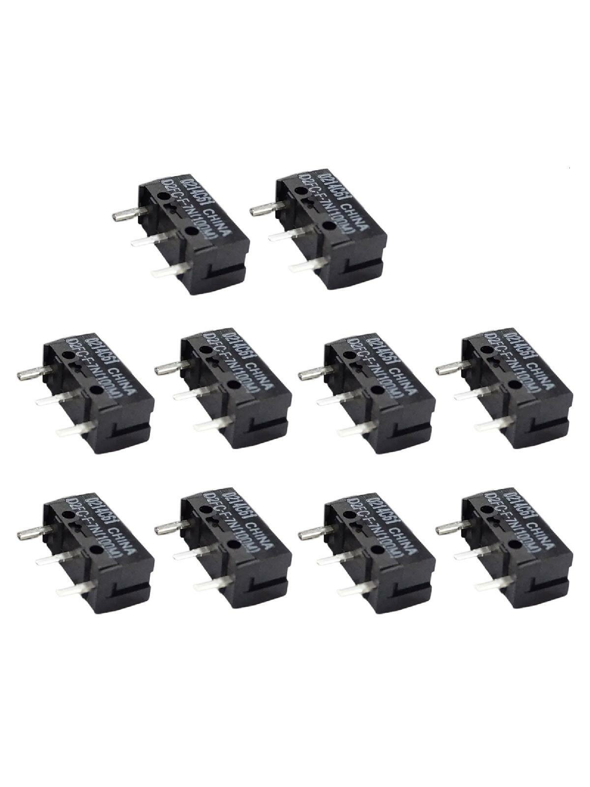 10 микровыключателей D2FC-F-7N 100M для мыши