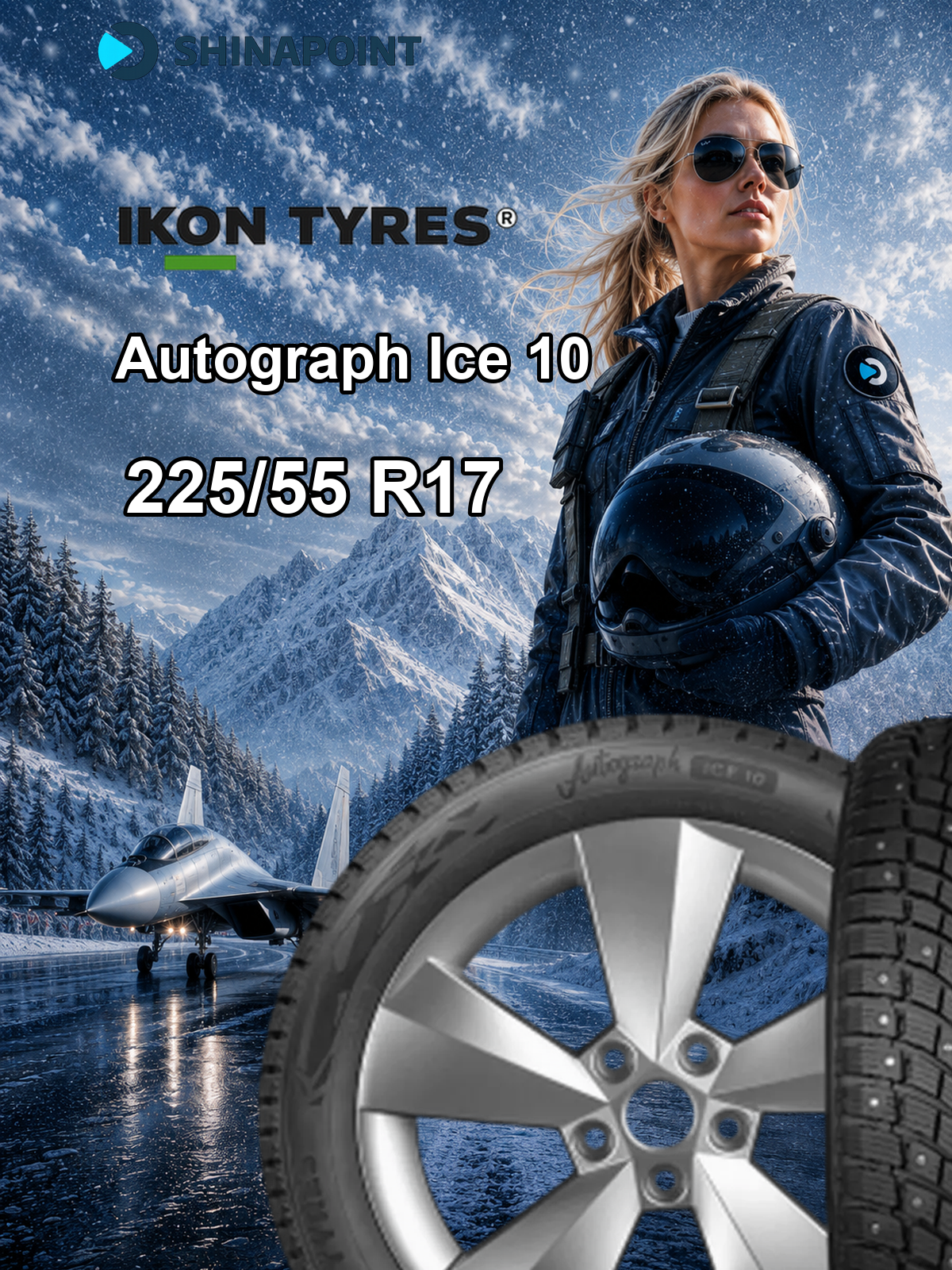 Шины зимние R17 225 55 101 T автомобильная зимняя резина IKON TYRES модель Autograph Ice 10