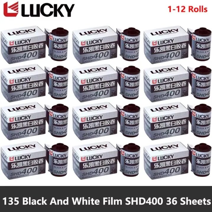135 черно-белая пленка LUCKY SHD400, 12 рулонов