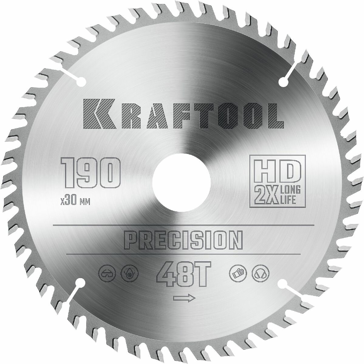 KRAFTOOL PRECISSION 190х30мм 48Т, диск пильный по дереву, (36952-190-30)
