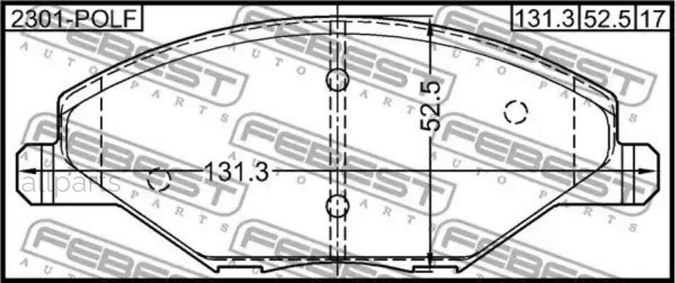 FEBEST 2301-POLF колодки тормозные передние комплект SKODA FABIA Mk2 (5J) 2007-