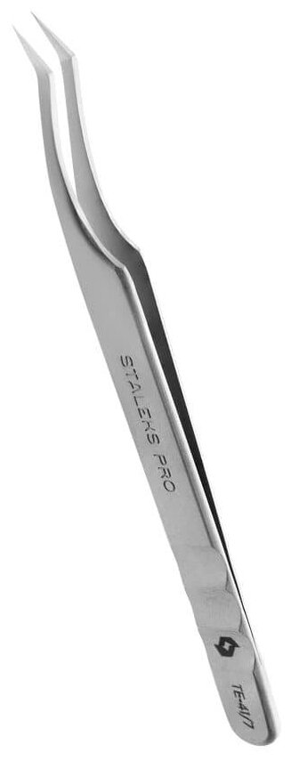 Пинцет профессиональный для ресниц Expert TE-41/7 (изогнут под углом 30°) STALEKS