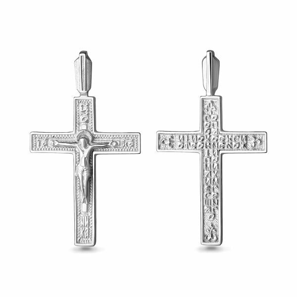 Крестик, серебро, 925 проба, родирование