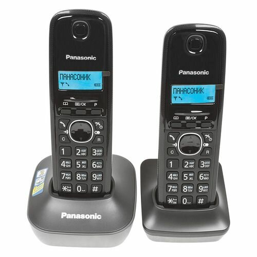 Радиотелефон Panasonic KX-TG1612RUH, темно-серый