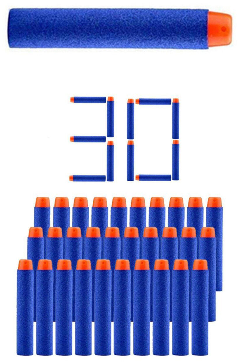 Пули мягкие для бластера, комплект 30 шт, подходит для нерф