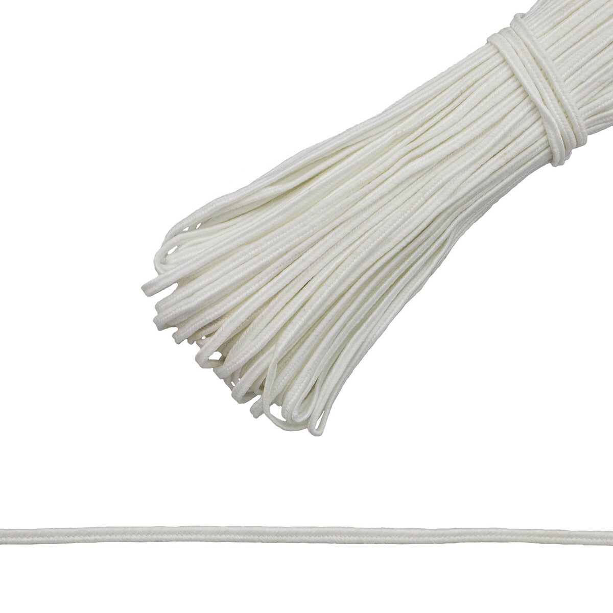 Шнур 'сутаж' декоративный отделочный 2мм*50м, цвет белый, Нудольская фабрика