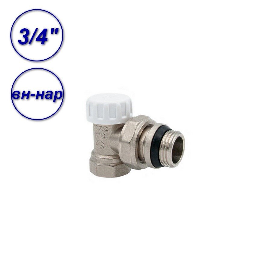 Клапан настроечный, для радиатора, угловой, вн-нар, Aqualink 3/4" -1шт