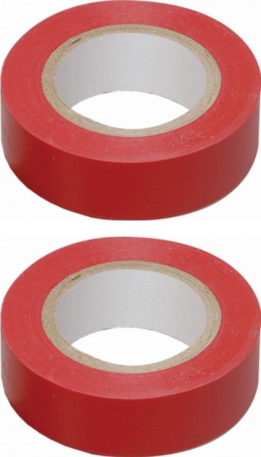 Изолента ПВХ IEK 15 мм 10 метров красная (комплект из 2 шт.)