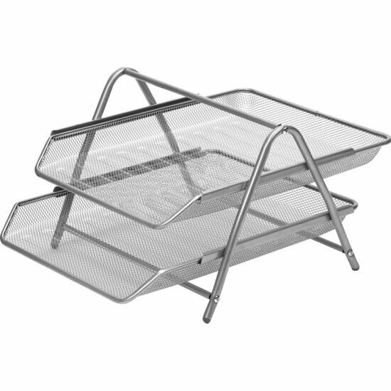 Лоток для бумаг Attache для бумаг 2-х уров. горизон. металл сетка 295x355x205мм(сереб)