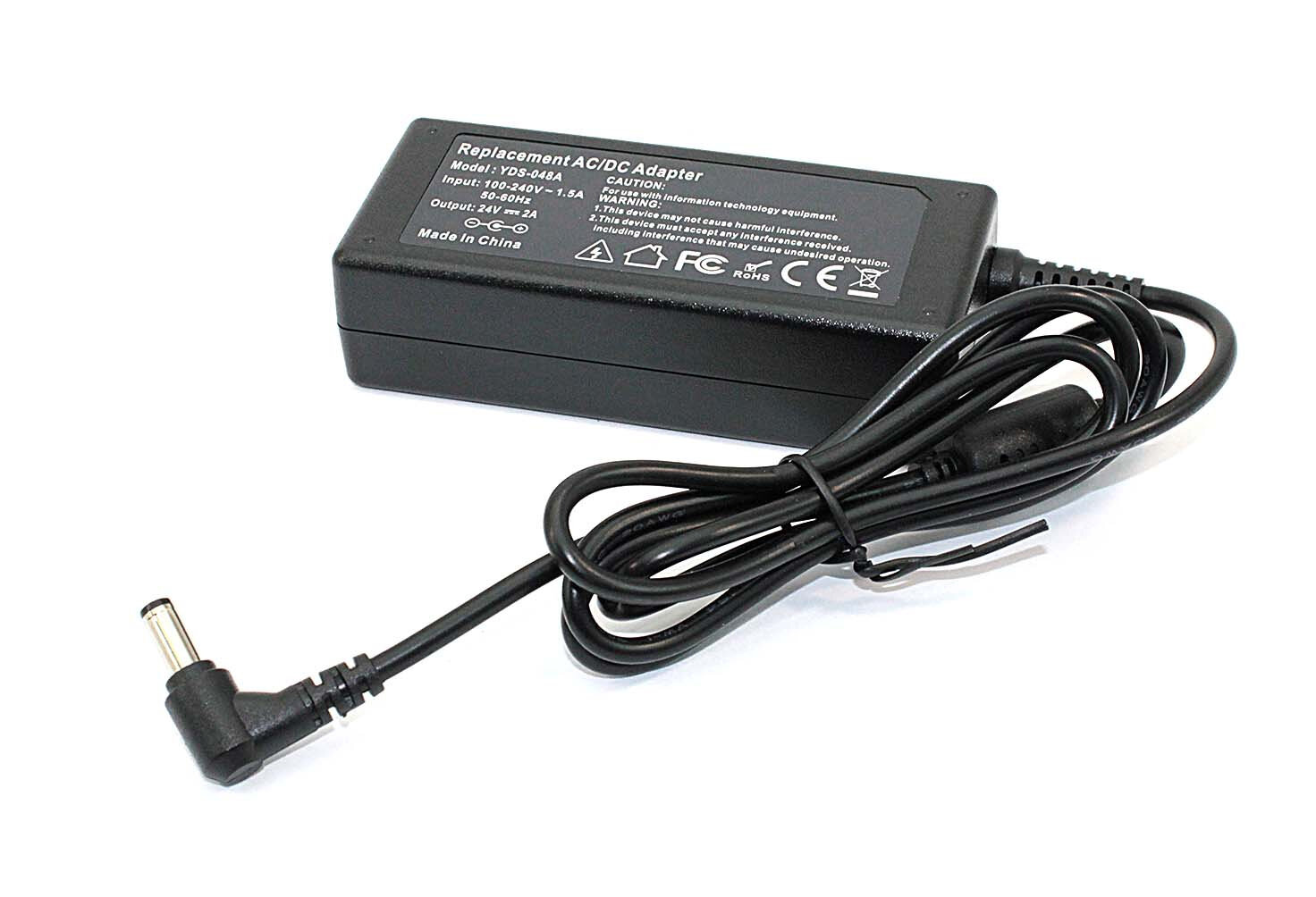 Блок питания (сетевой адаптер) OEM для монитора и телевизора LCD 24V 2A 48W 5.5x2.1 мм черный, без сетевого кабеля