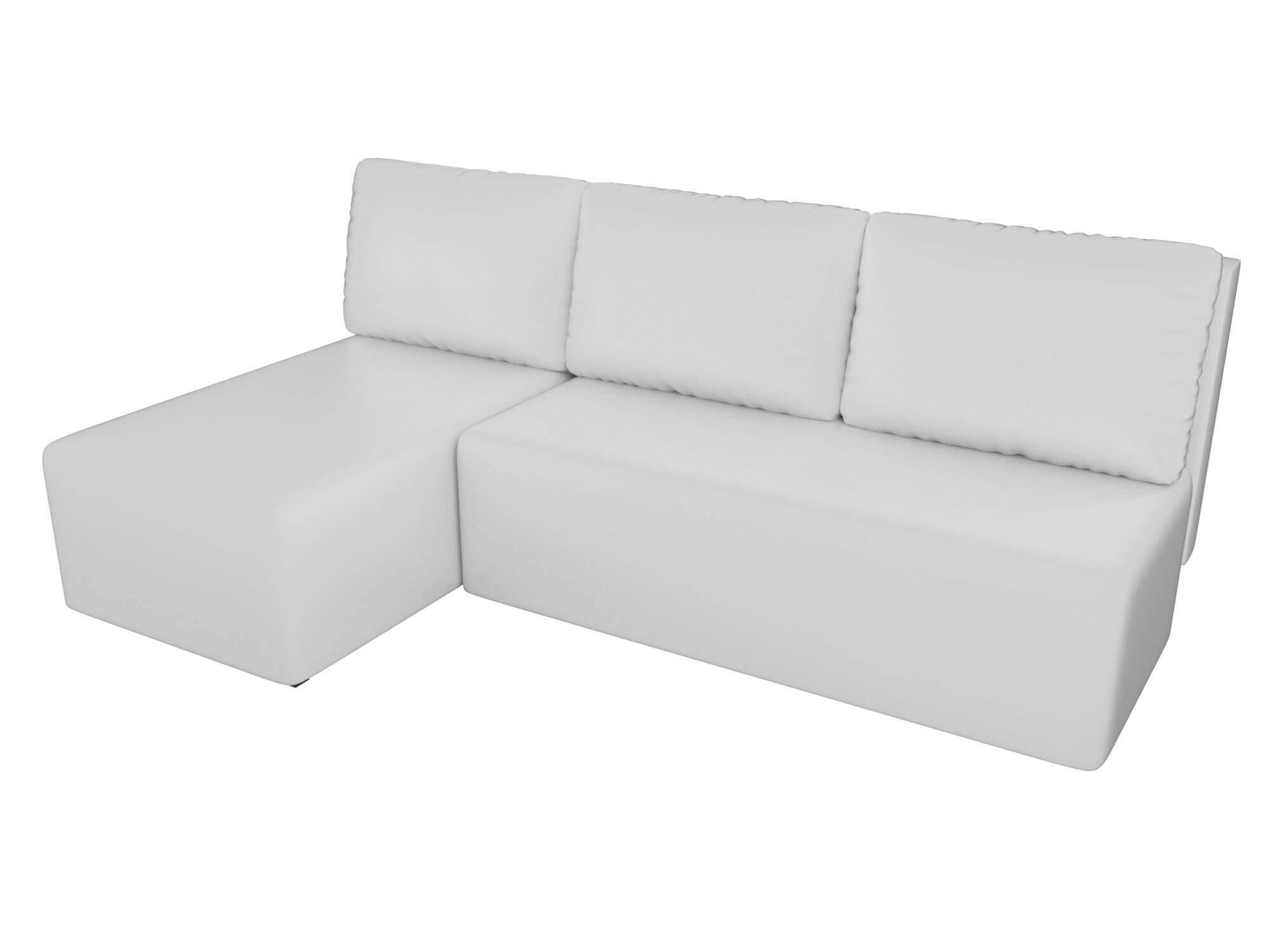 Artum Угловой диван Поло эко кожа белый левый