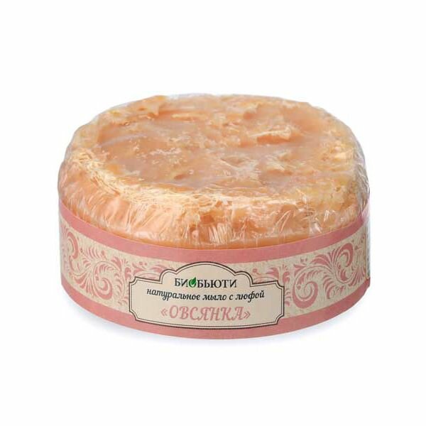 Мыло натуральное "Овсянка" с люфой 130 г, Биобьюти