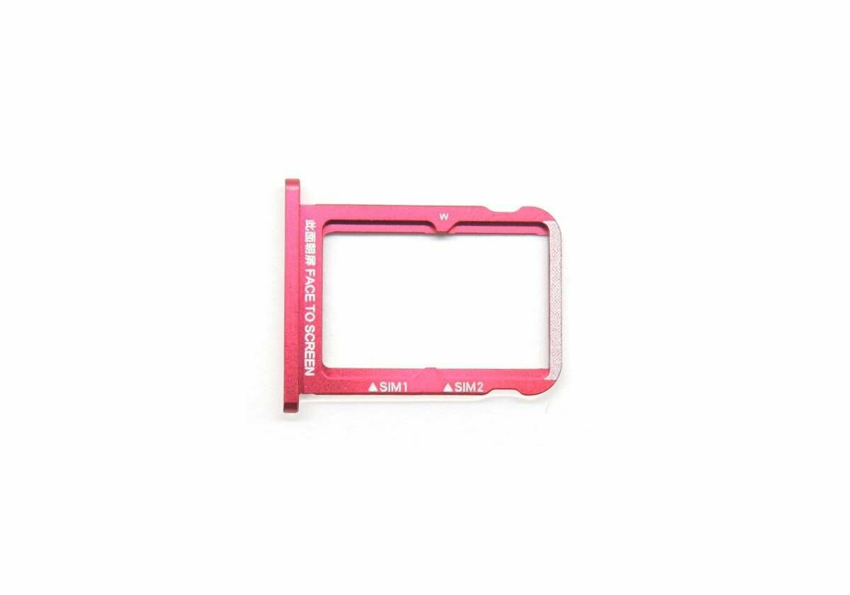 Держатель SIM для Xiaomi Mi 6X/Mi A2 (M1804D2SG) красный) card holder адаптер переходник лоток слот для SIM-карты