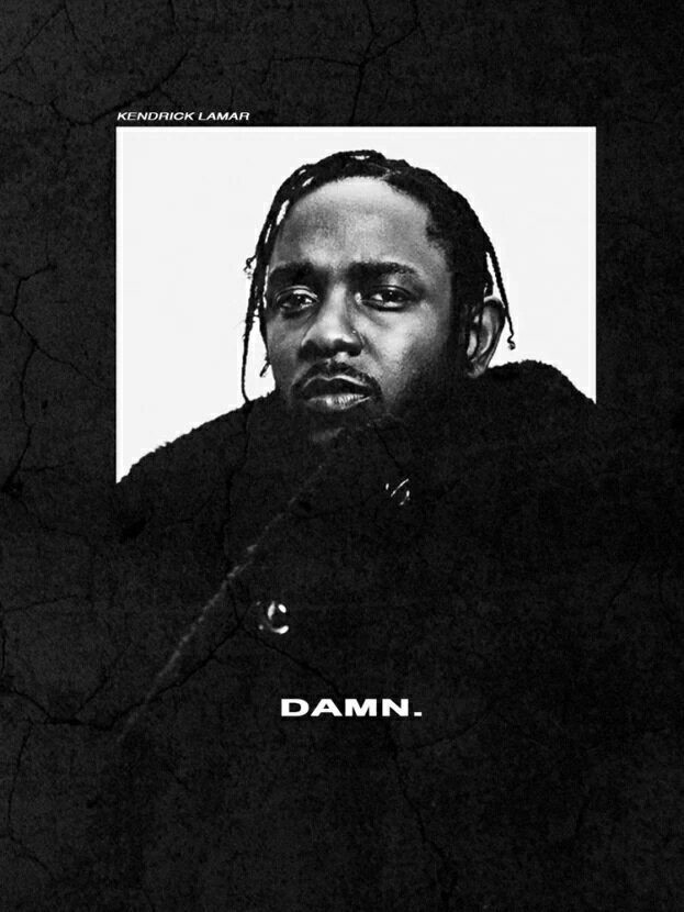 Плакат, постер Kendrick Lamar: DAMN, Кендрик Ламар на бумаге, размер 21х30см