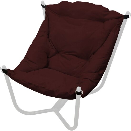 Кресло M-group ЧИЛ, белое основание, бордовая подушка
