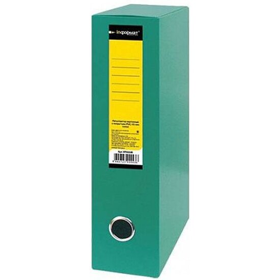 Короб архивный Informat 235x75x320 мм А4 зелен. пластик, 2 липучки, вместимость до 750 листов собран.