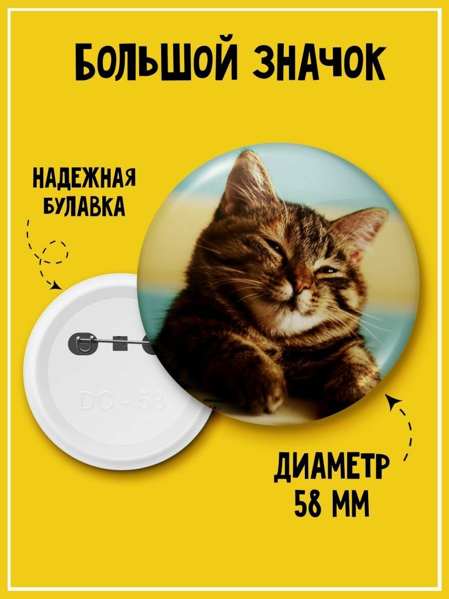 Значок на рюкзак/одежду котики мем