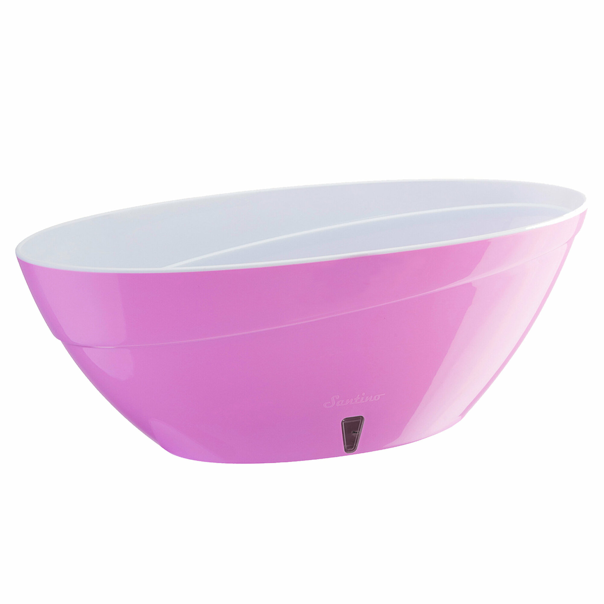 Горшок для цветов Santino Calipso 3,8 литра, лаванда-белый, с фитильной системой автополива