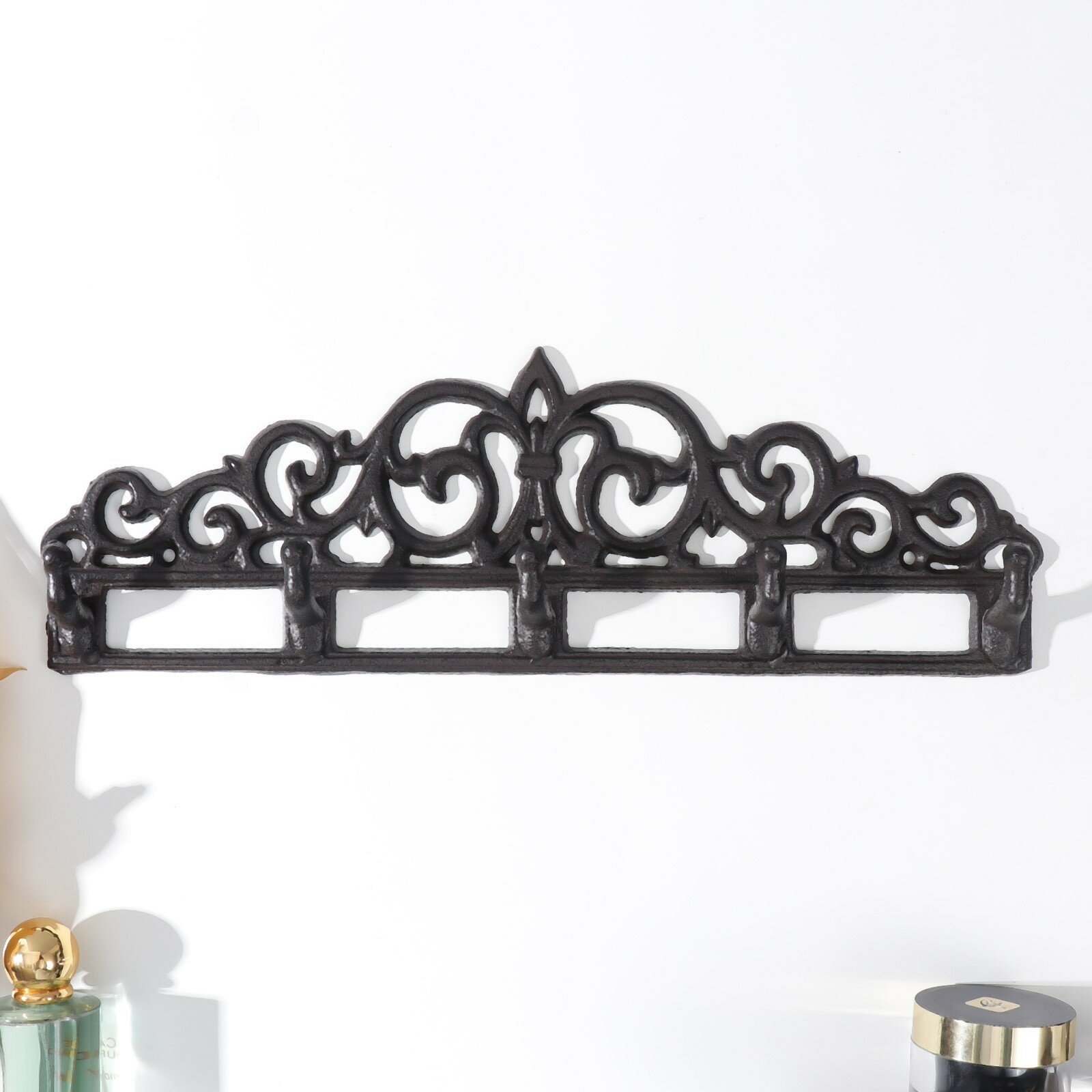 Настенные крючки декоративные «Узоры», чугун, 12.5×39.5×3.5 см