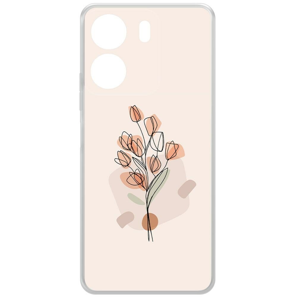 Чехол-накладка Krutoff Clear Case Букет тюльпанов для Xiaomi Redmi 13C
