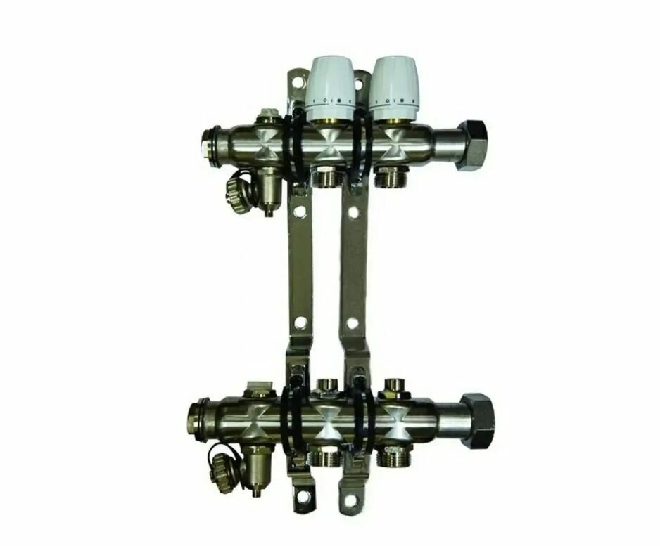 Коллекторная группа Millennium KGR1002 1", 2 выхода 3/4" нержавеющая сталь (без расходомеров)