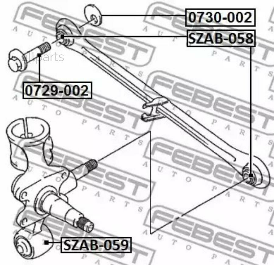 FEBEST 0729-002 Болт с эксцентриком SUZUKI BALENO/ESTEEM1995-2001 FEBEST 0729-002
