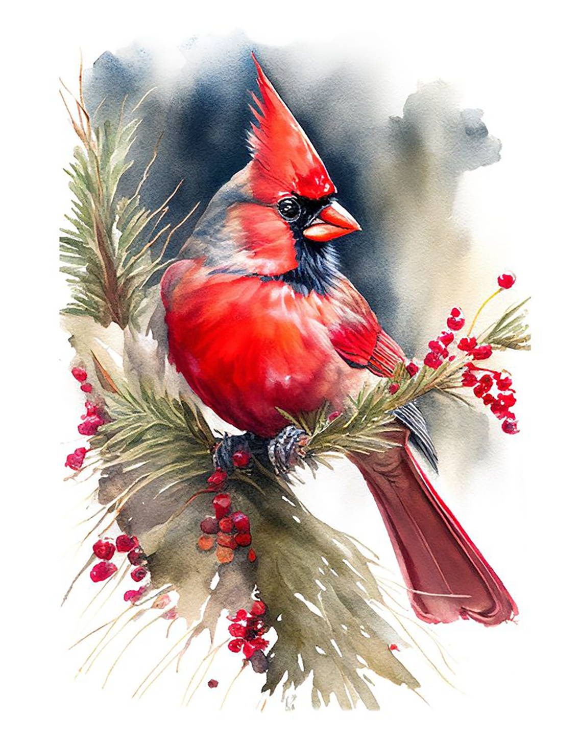 Картина по номерам "Красный кардинал", хлопковый холст на подрамнике 40х50 см, акрил, 000 Art Hobby Home