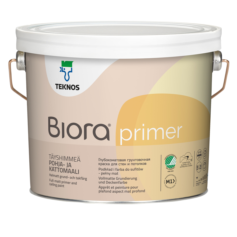 Teknos BIORA PRIMER / Текнос праймер (Биора 3) краска матовая для стен и потолков белая 2,7л
