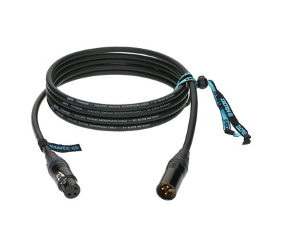 Klotz TITANIUM StarQuad TI-M0500 Микрофонный кабель, XLR мама / XLR папа, 3-pin позолоченные контакты, сечение 4х 0.34 мм2, внешн. диам. 7.8 мм, разъёмы Neutrik, длинна 5 м, цвет черный