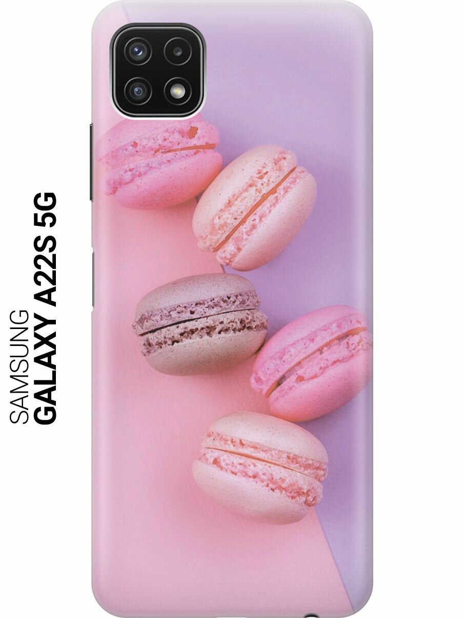 Силиконовый чехол на Samsung Galaxy A22s 5G, Самсунг А22с с принтом "Розовые макаруны"