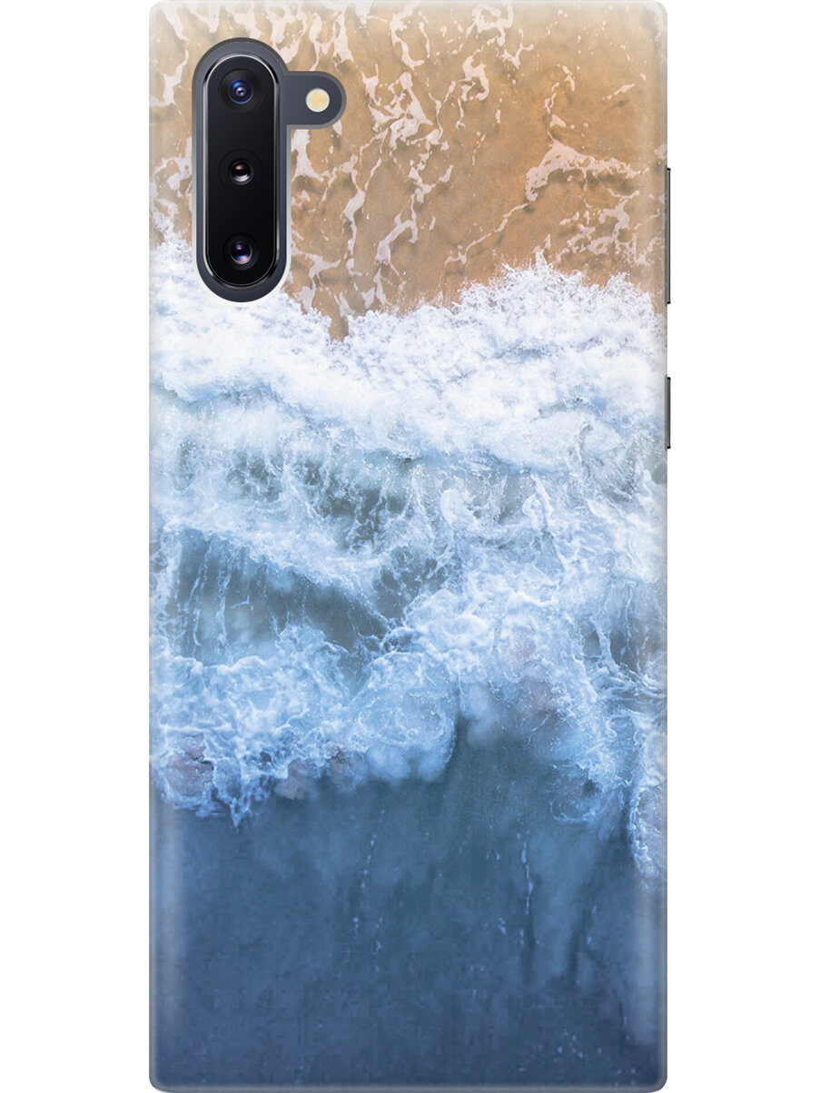 Силиконовый чехол на Samsung Galaxy Note 10, Самсунг Ноут 10 с принтом "Океанская волны"