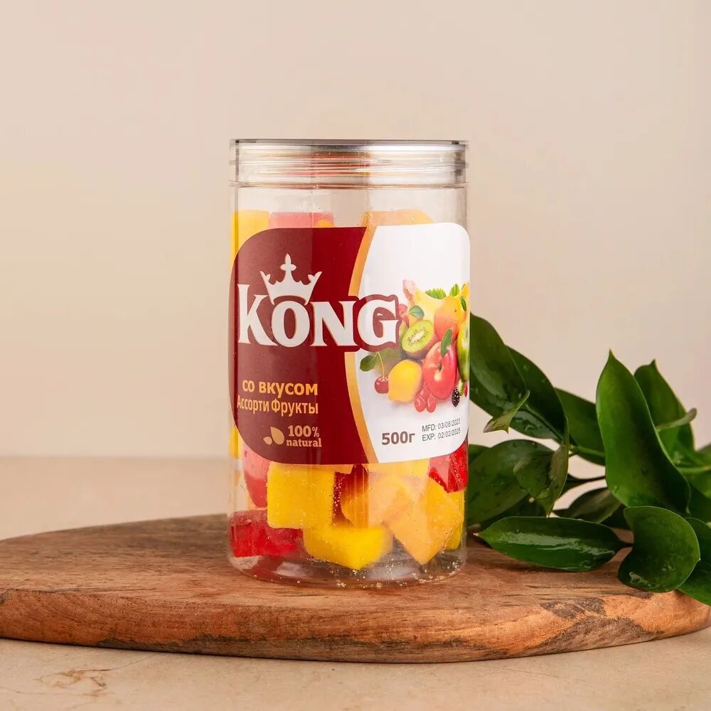 Ассорти конфеты-кубики жевательные, мармелад жевательный, KONG, 0,5кг