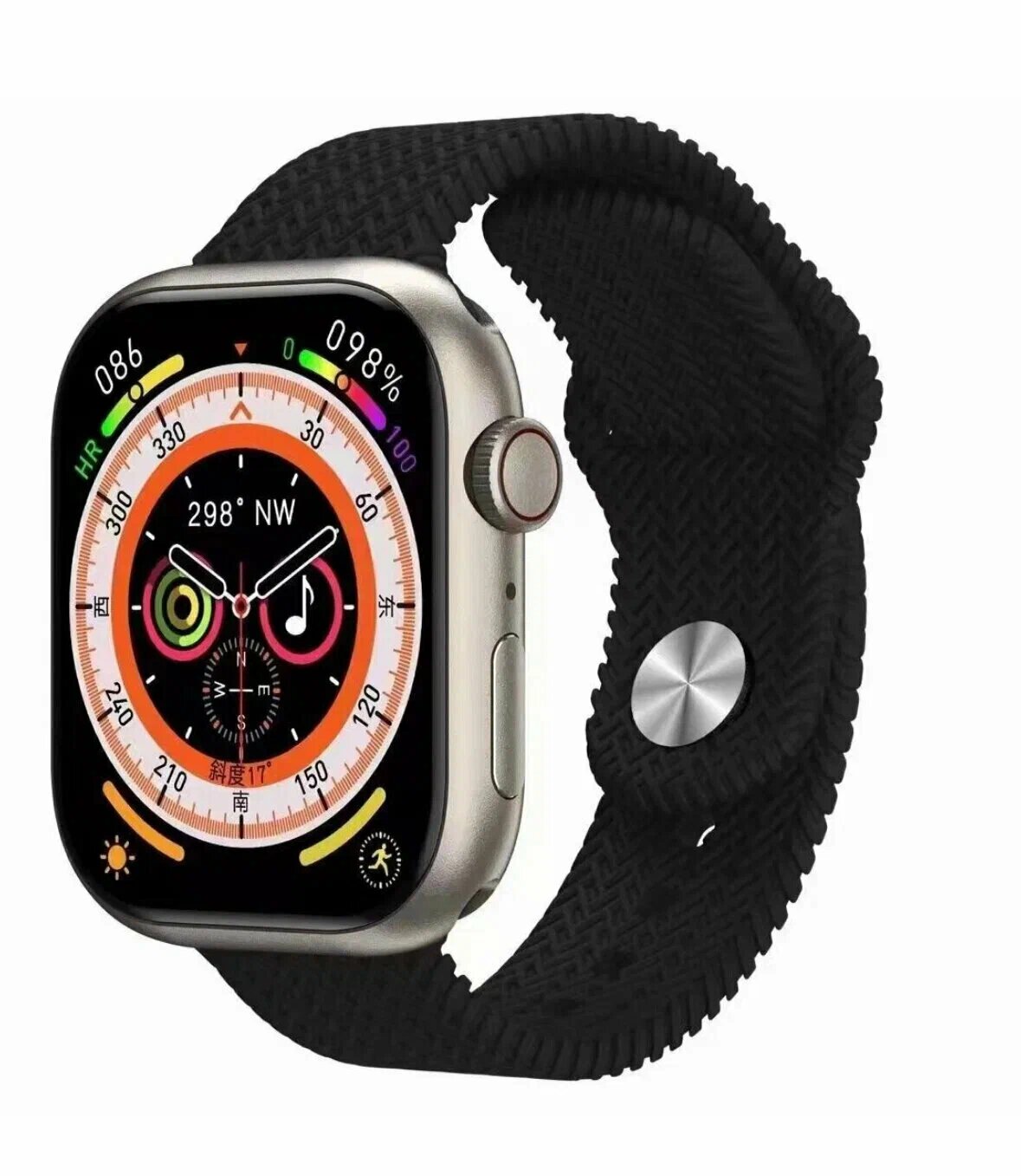 Cмарт часы HK9 PRO Max, iOS, Android, Bluetooth звонки, уведомления, черные