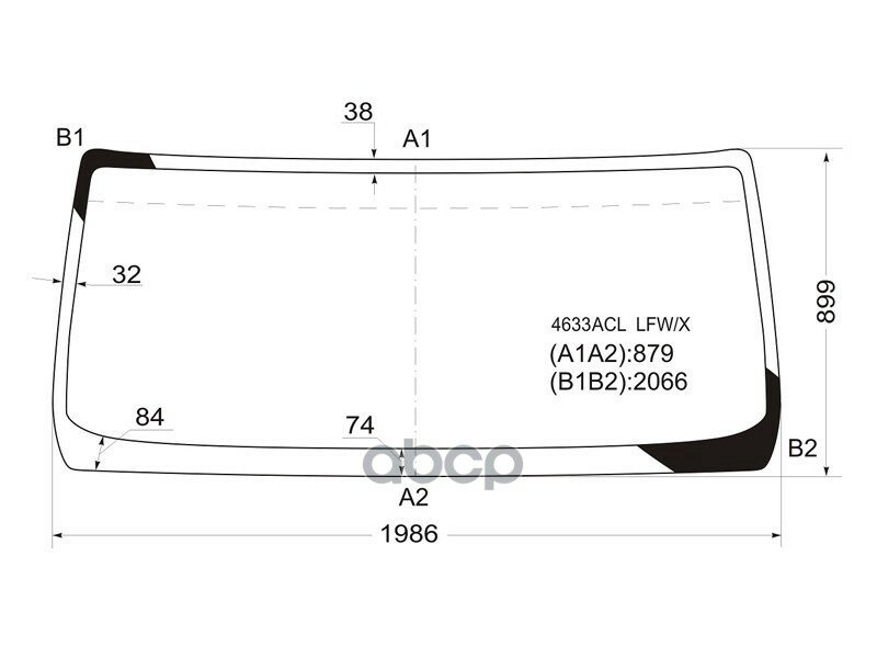 Стекло лобовое DAF LF 06-13 / Renault Midlum 00-13 XYG арт. 4633ACL LFW/X